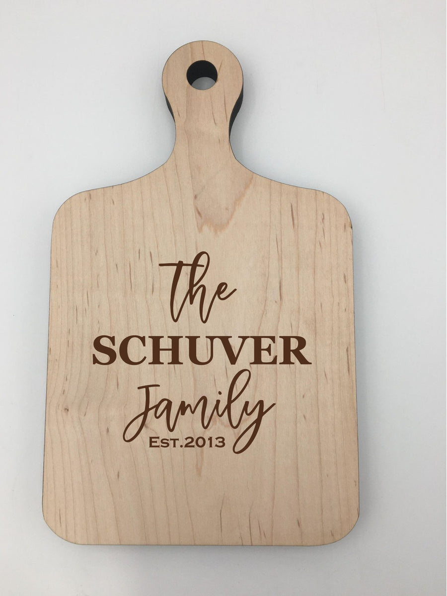 Custom Last Name Cutting Board Schuvers Design Custom Last Name Cutting Board Schuvers Design